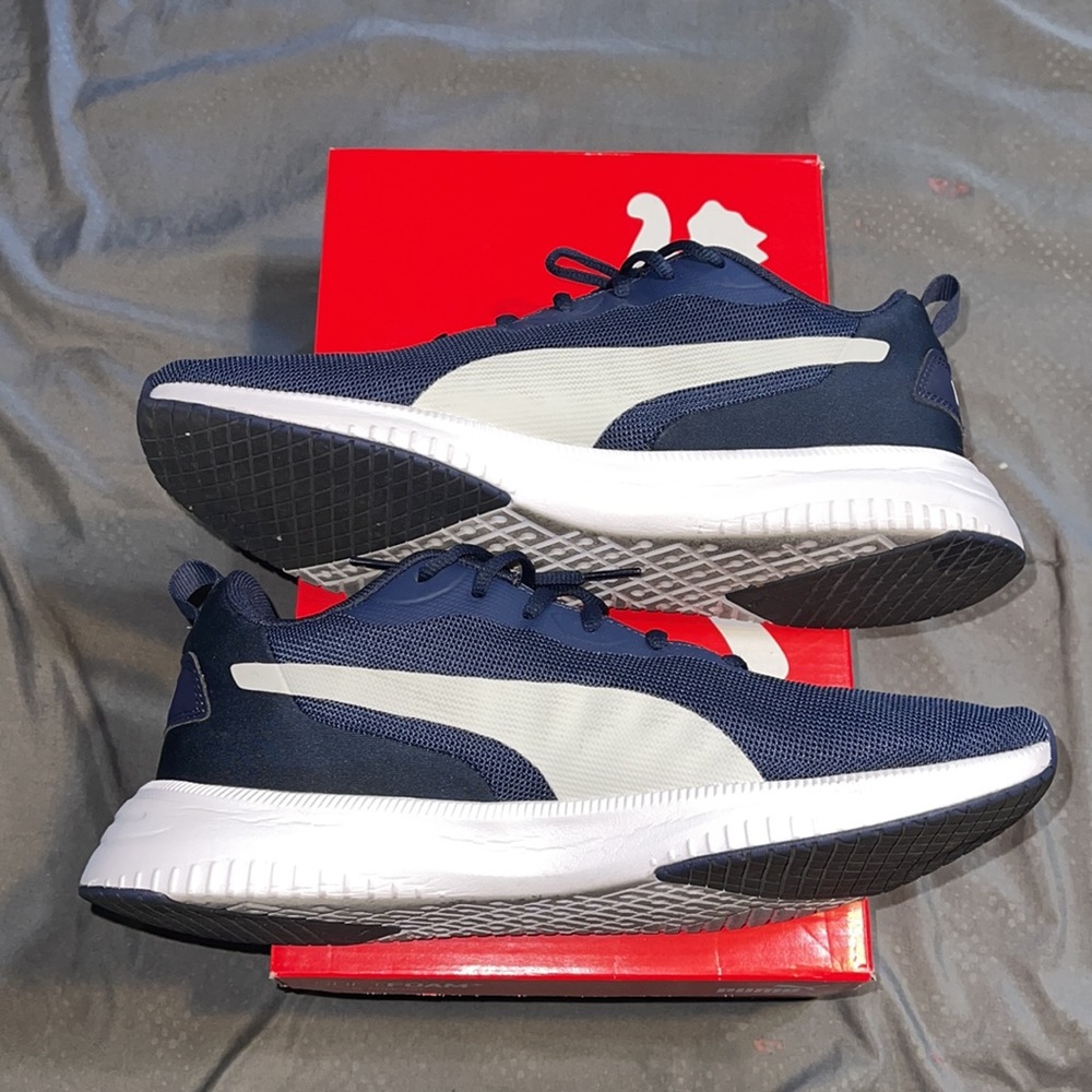 Puma Men’s Soft Foam+ Flyer Flex Navy Blue Sneaker Sh… - Gem